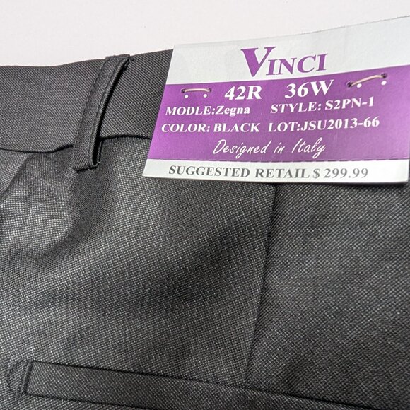 Vinci | Suits & Blazers | Mens Vinci Suit Black With White Piping ...